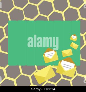 Closed and Open Envelopes with Letter Tucked In on Top of Color ...