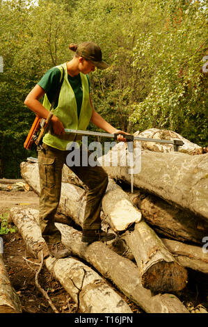 Young and beautiful forestry engineer at work Stock Photo - Alamy