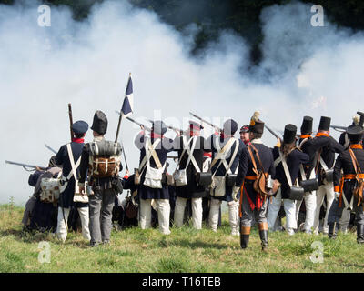 British musket fire, 1815, soldiers as deployed at the Battle of Stock ...