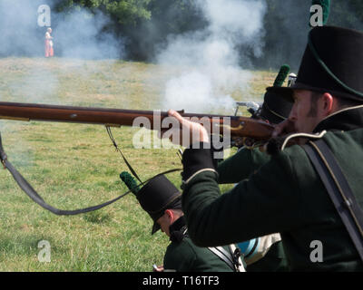 British musket fire, 1815, soldiers as deployed at the Battle of Stock ...