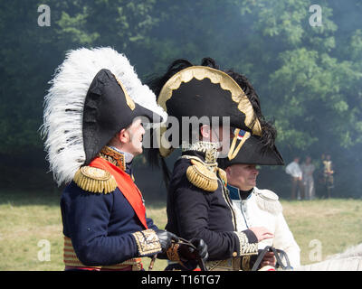 Reenactment of the Battle of Waterloo on the original battlefield in ...