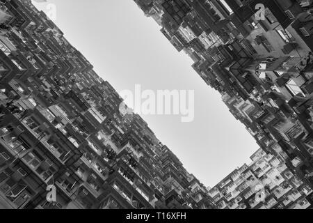 View of the Monster Building (Yik Cheong Building), one of Hong Kong's ...