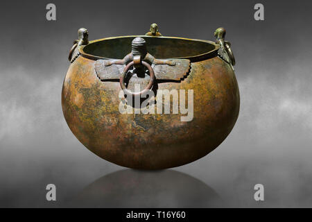 Phrygian bronze couldron with decorated winged figure handles . From ...