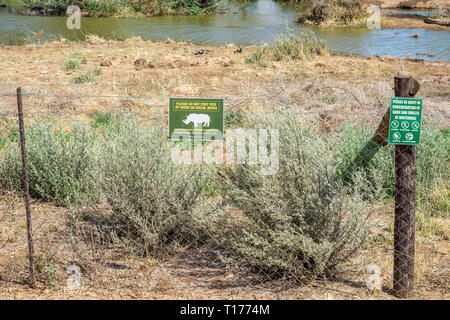 Rhino Warning Sign Namibia Stock Photo - Alamy