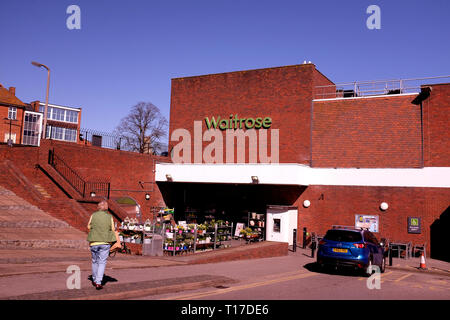 The main entrance to the Waitrose supermarket in Chester UK Stock Photo ...