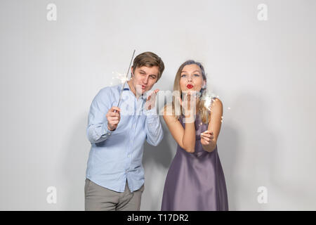 Celebration, party and holidays concept. Portrait of lovely charismatic ...