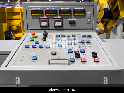 Control panel for concrete mixing plant ; close up Stock Photo - Alamy