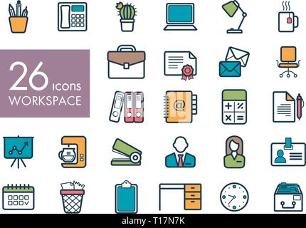 Workspace outline icon. Workspace sign. Graph symbol for your web site ...