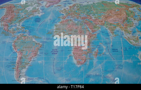 world map with names of countries and cities Stock Photo - Alamy