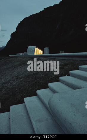 The wave shaped concrete and glass architecture of Ureddplassen rest ...