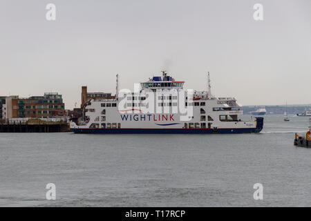 MV St Clare Wightlink Ferry, Portsmouth Harbour, Portsea Island ...