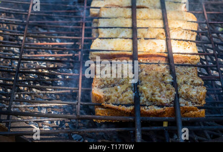Traditional South African braai broodjies toasted sandwiches are ...
