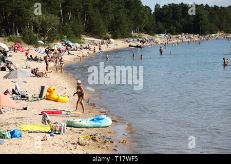MOTALA 20180726 The beach in Varamon (Varamobaden), Motala, the largest ...