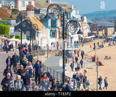 Lyme Regis, Dorset, UK. 24th April 2026. UK Weather: People were out ...