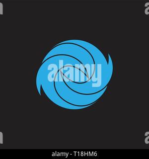 curves circles waves rotation simple logo vector Stock Vector Image ...