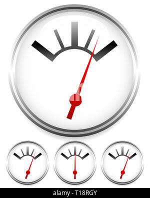 Dial, meter templates with red needle at 5 stages. Measurement ...