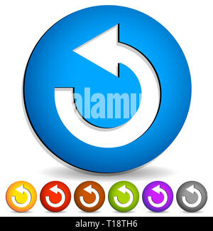 Clockwise rotation arrow icon. Blue mandatory symbol. illustration ...