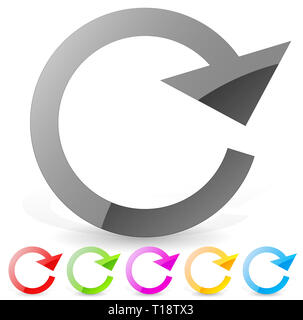 Clockwise rotation arrow icon. Blue mandatory symbol. illustration ...