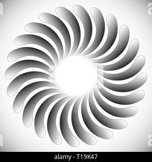 Abstract spinning, twirling graphics with rotating shapes. Spiraling ...