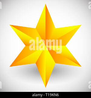 Faceted star vector illustration with shadow isolated Stock Photo - Alamy