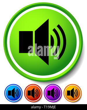 Speaker icon for volume, loudness or alarm concepts. Vector ...