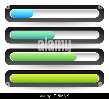 Horizontal Progress, Loading Bars. Meters, Level Indicators Stock Photo ...