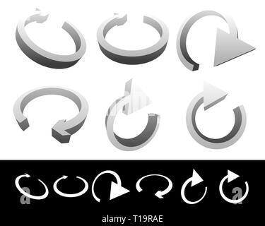 Circular arrow clockwise. Editable vector. Arrow icon, arrow button ...