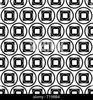 Pattern with circles and squares. Repeatable. Vector illustration Stock ...