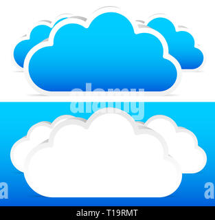 Cloud formation (cumulus), blue sky with low clouds, North Rhine ...