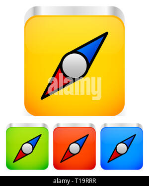 Metallic Compass with Red Magnetic Needle Pointing Toward the North ...