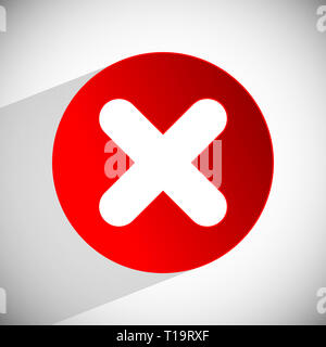 Red cross vector. Delete, remove, quit icon Stock Photo - Alamy