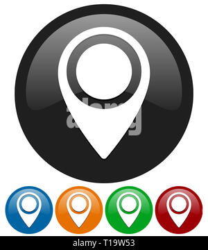 Eps 10 vector illustration of Push pin, thumbtack set with sphere heads ...