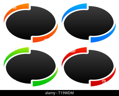 Circle, oval, ellipse design elements / backgrounds. vector graphic ...