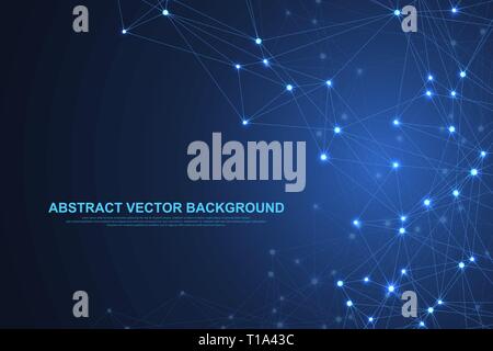 Abstract technology background with plexus effect. Vector illustration ...