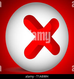 Red cross vector. Delete, remove, quit icon Stock Photo - Alamy