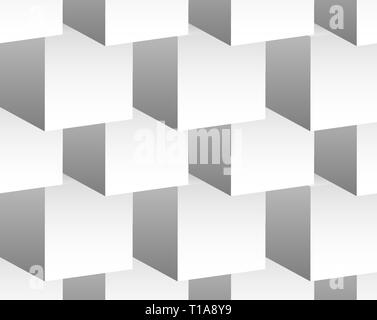 Cubical pattern. Repeatable background with 3d cube shapes. Grayscale ...