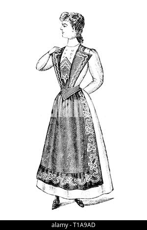 Woman with apron - Vintage Illustration 1905 Stock Photo - Alamy