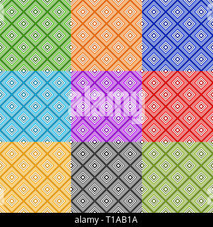 Series of abstract seamless patterns with squares. Vector Stock Photo ...