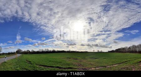 Stunning high resolution panorama of landscapes in northern germany on ...