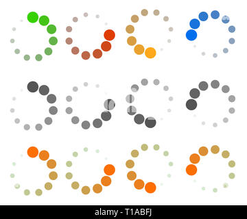 Circular, round design elements. Preloader, buffers shapes, progress ...