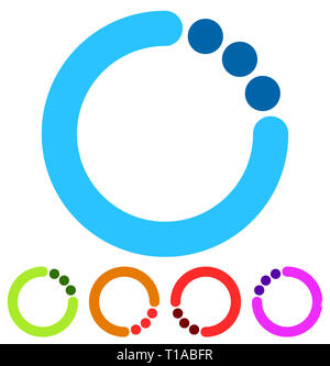 Preloader or buffer shapes, circular elements, symbols. User interface concept. Step, completion ...