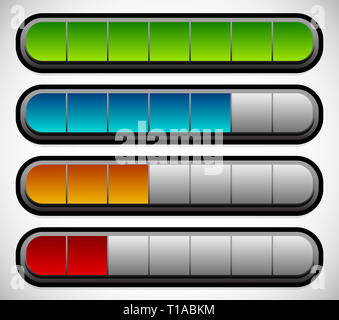 Horizontal Progress, Loading Bars. Meters, Level Indicators Stock Photo ...