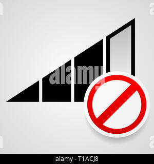 No Signal Sign. Bad antenna, No Internet connection concepts. Jamming ...