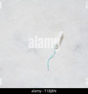 Cotton tampons on a gray and white background. Top view, flat lay ...