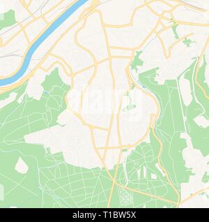 Printable map of Liege , Belgium with main and secondary roads and ...