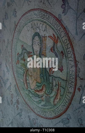 Thalassa (Sea god) Mosaic in the Church of the Apostles (Madaba ...