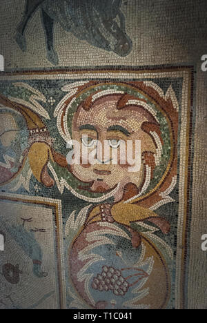 Thalassa (Sea god) Mosaic in the Church of the Apostles (Madaba ...