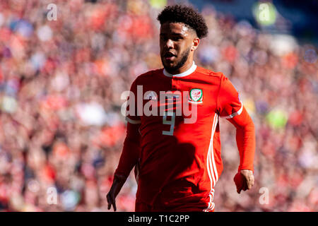 Tyler Roberts of Wales in action against Slovakia. Wales v Slovakia ...