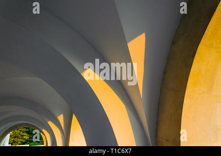 Corridor Colonnade Arcade Perspective Architectural Background. Arched ...