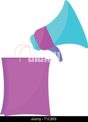 Megaphone with handle icon. Simple illustration of megaphone with ...